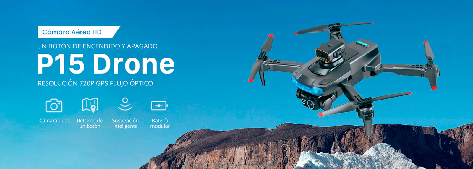 Drone Inteligente Volador P15 Cámara Dual 720p 1 Batería GENERICO ...
